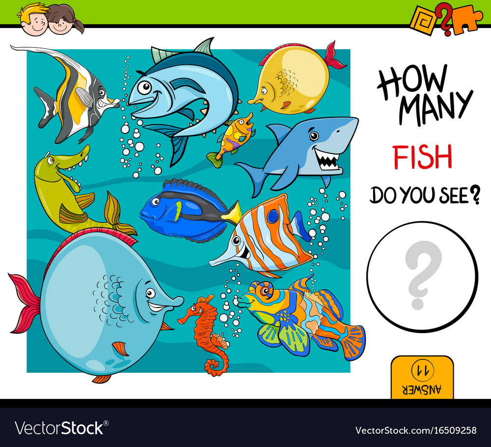Counting Fish Educational Activity Game Royalty Free Vector Counting Fish Educational Activity Game Royalty Free Vector