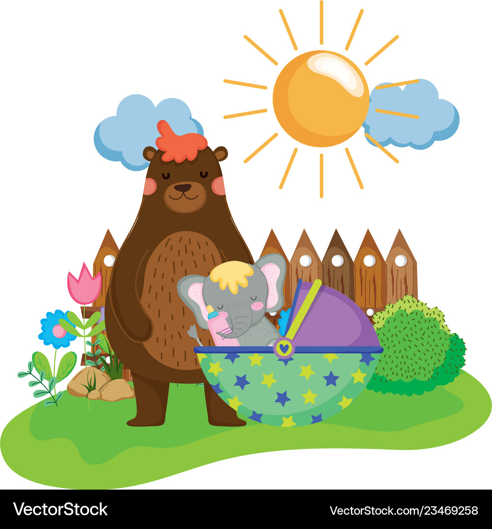Cute and little elephant character Royalty Free Vector Image