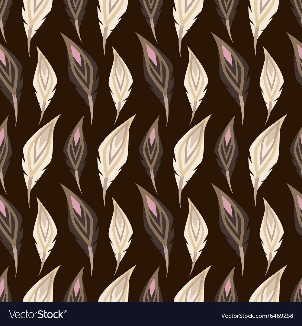 Feather seamless pattern Royalty Free Vector Image