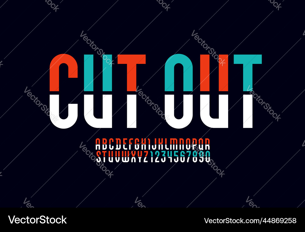 Futuristic alphabet font condensed letters Vector Image