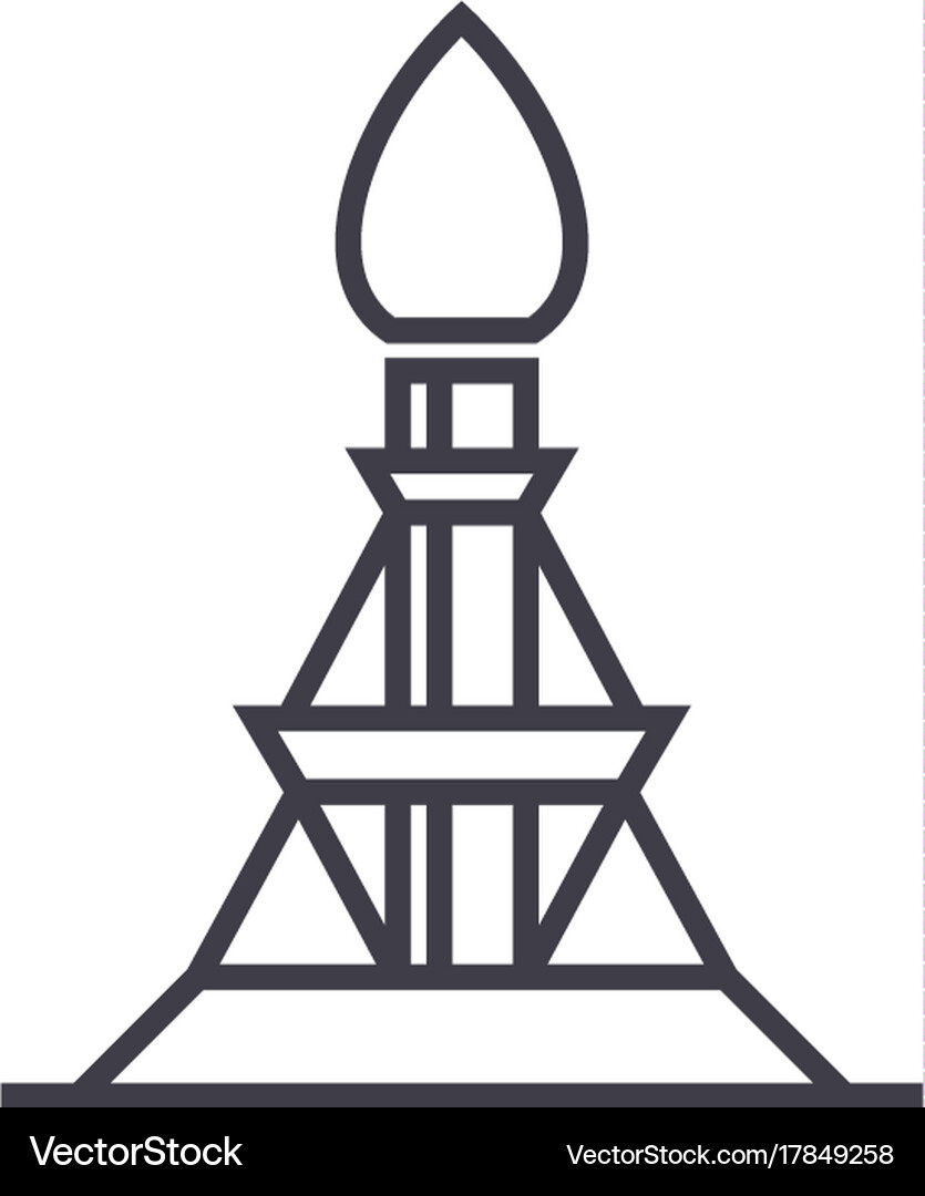 Gas rig line icon sign Royalty Free Vector Image