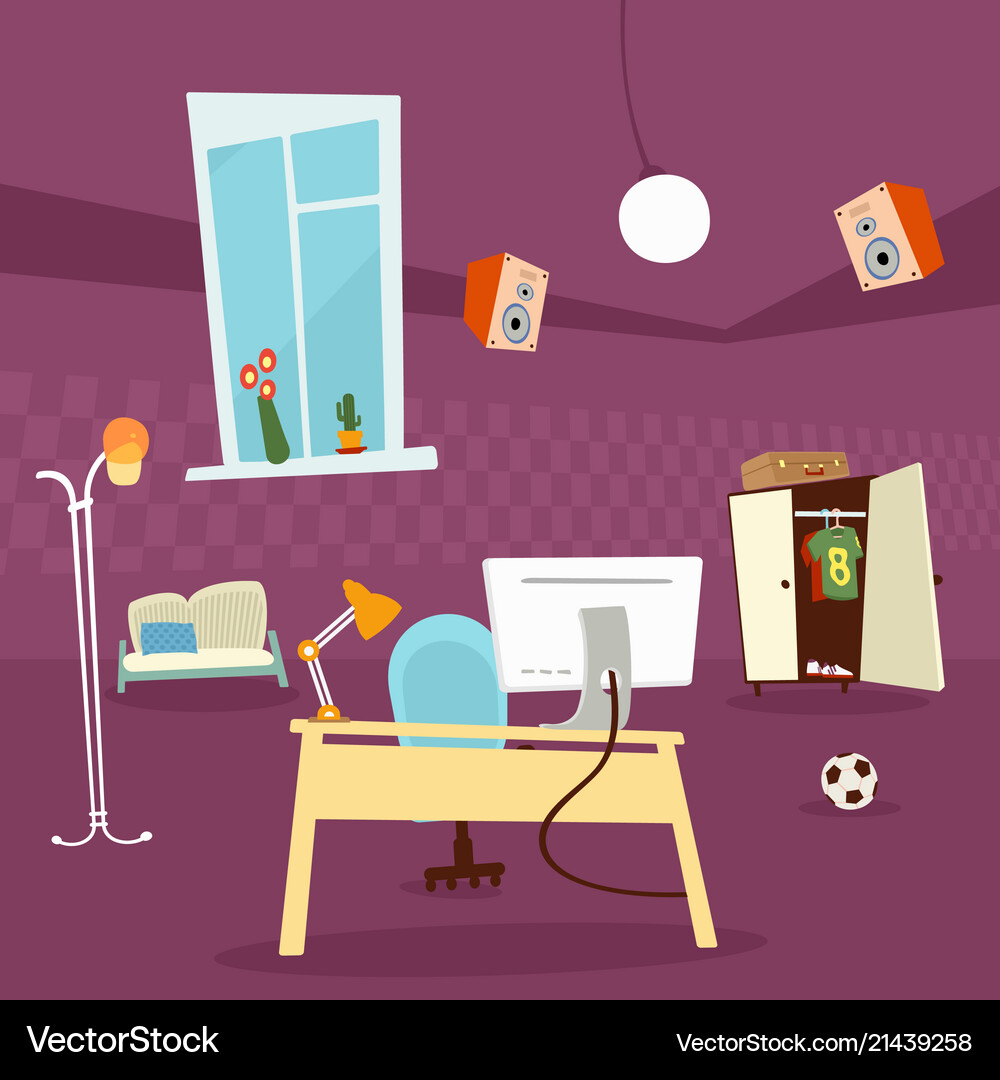 Interior of student room Royalty Free Vector Image