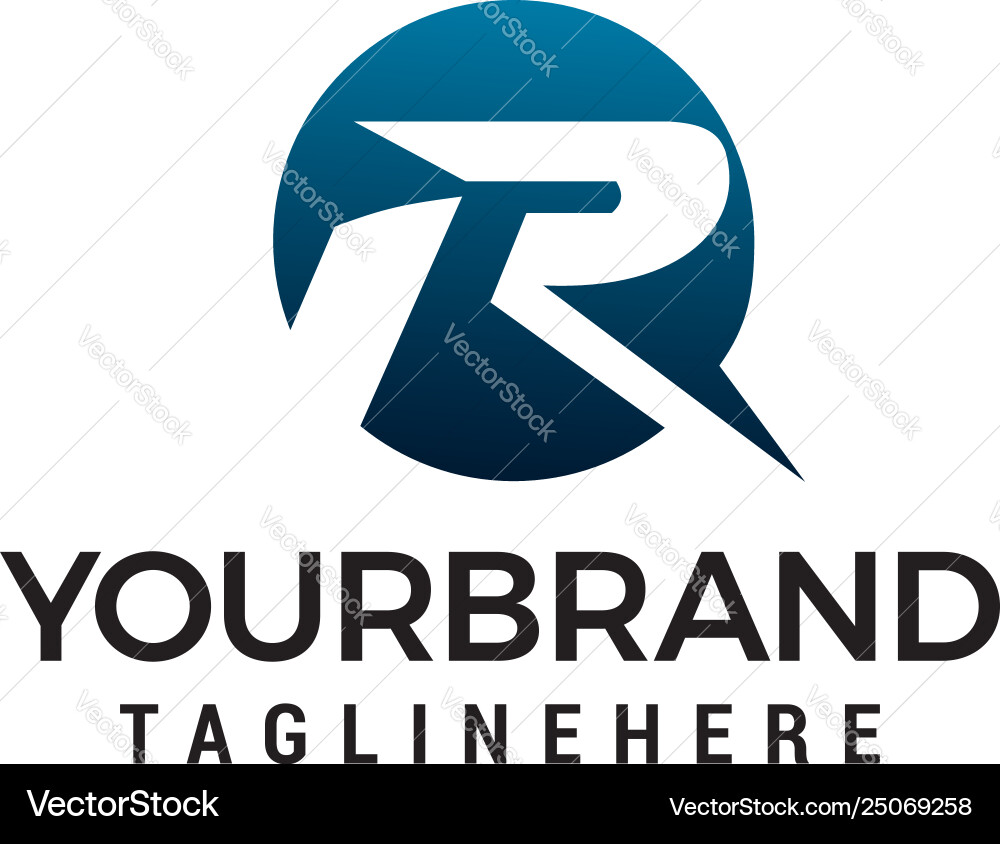 Letter r circle logo design concept template Vector Image