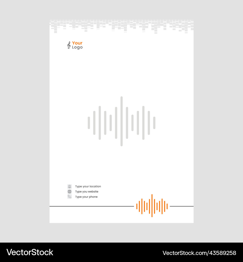 Music company letterhead template Royalty Free Vector Image