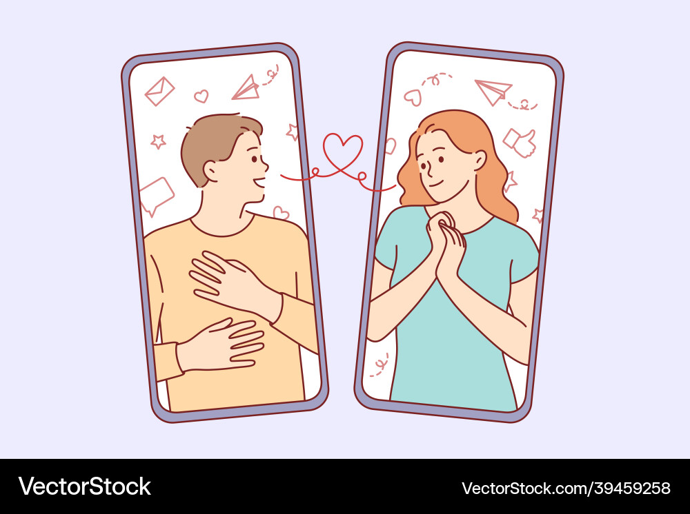 Online dating and communication concept Royalty Free Vector