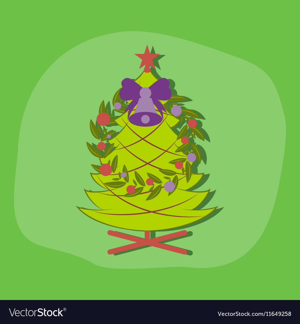 Paper Sticker On Stylish Background Christmas Fir Vector Image