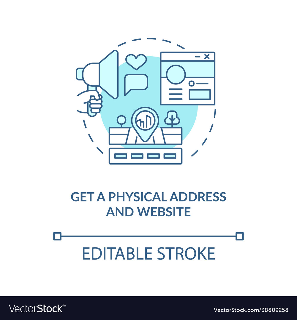 Physical Address And Website Blue Concept Icon Vector Image physical-address-and-website-blue-concept-icon-vector-image