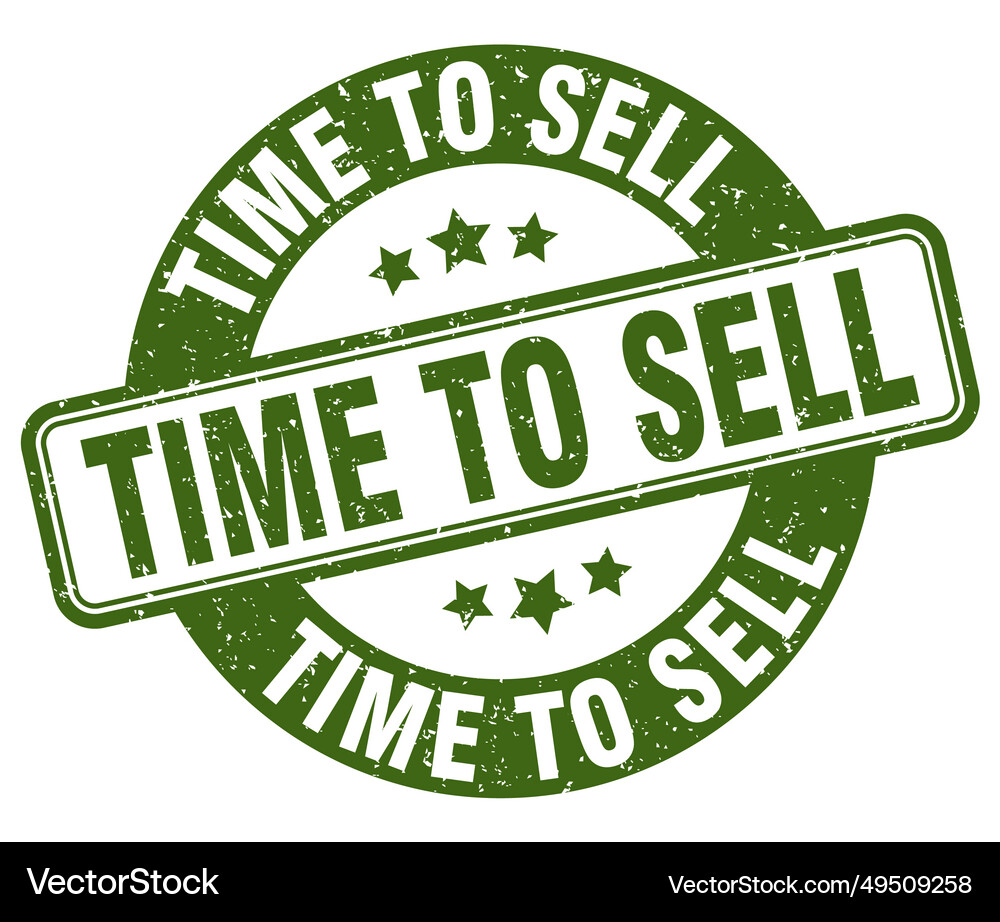 Time to sell stamp label round Royalty Free Vector Image