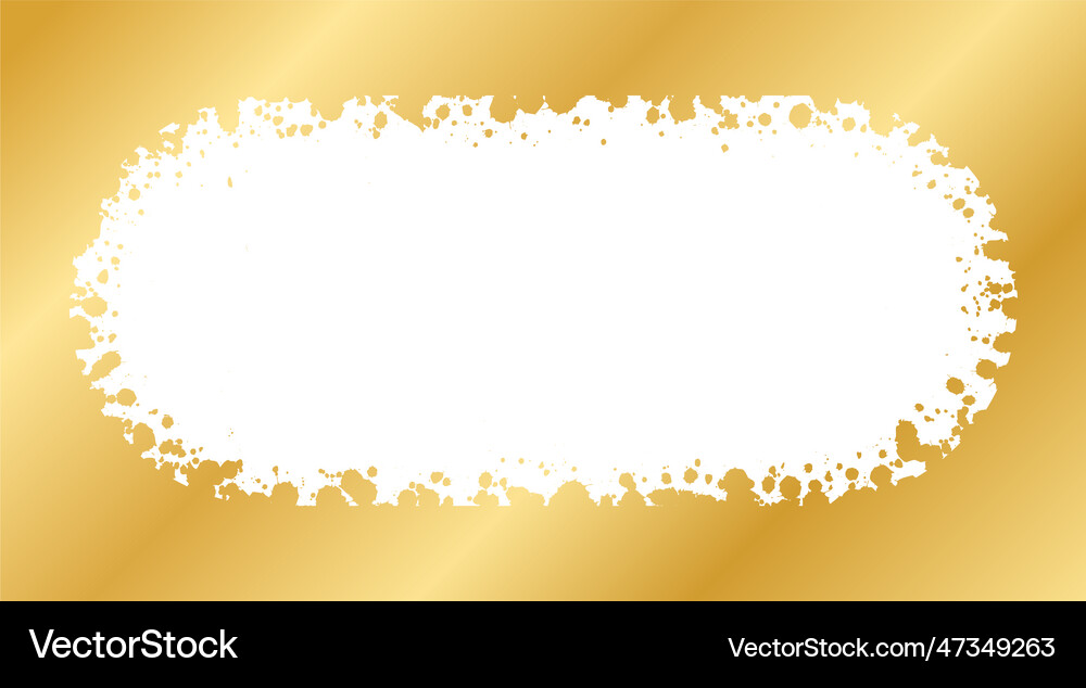 Abstract gold ink splatter frame golden foil Vector Image