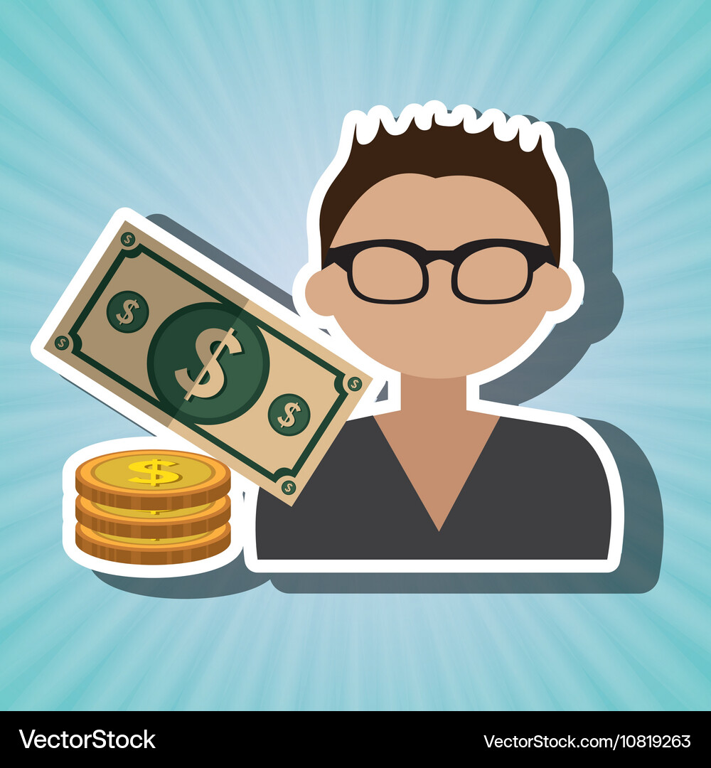 Avatar money bill coin Royalty Free Vector Image