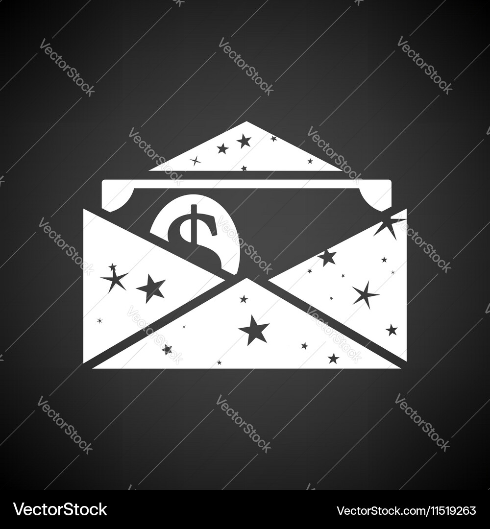 Birthday gift envelop icon with money Royalty Free Vector