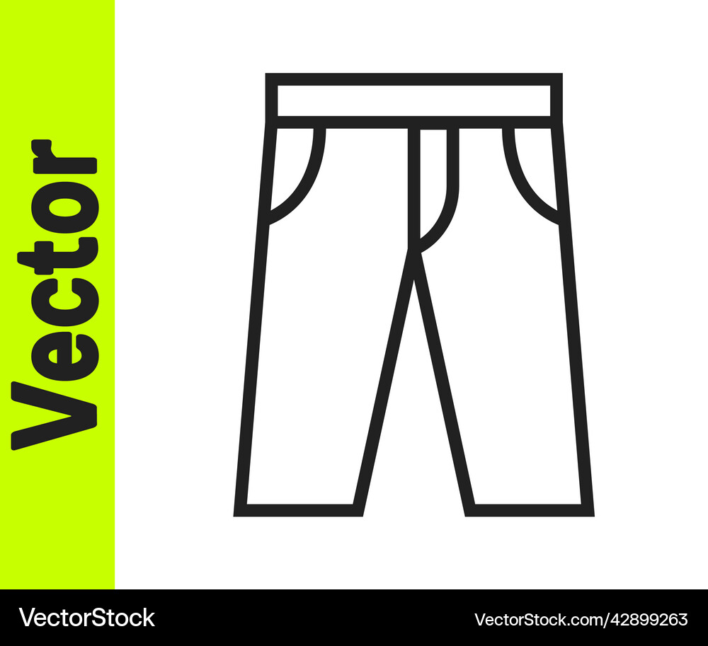 Black line pants icon isolated on white background