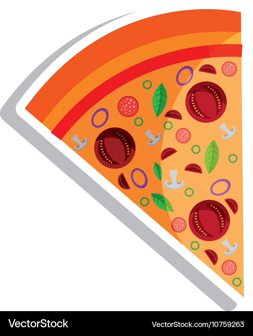 Delicious pizza fast food icon Royalty Free Vector Image
