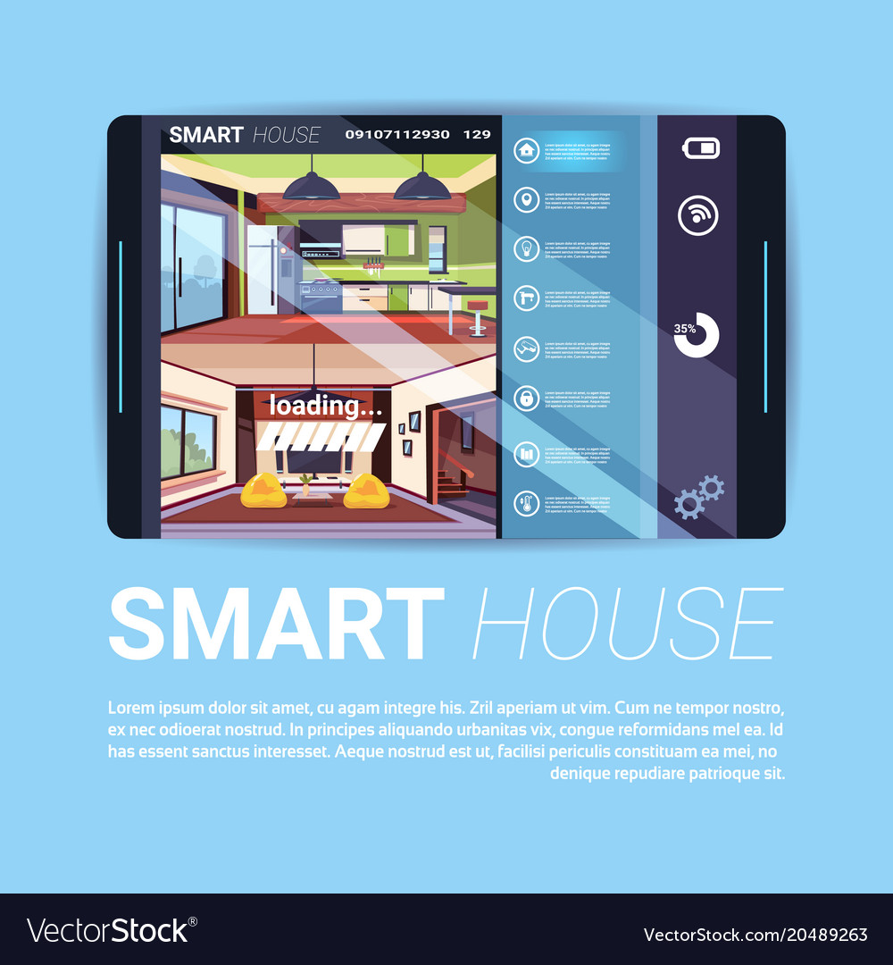Digital tablet with smart house interface modern Vector Image