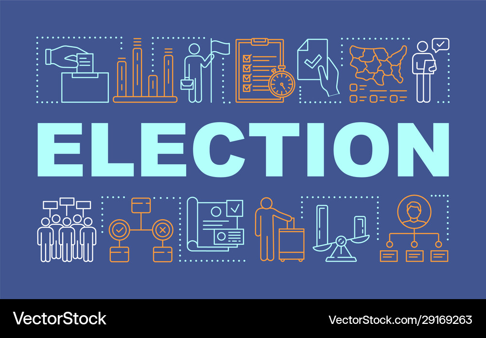 Election word concepts banner holding Royalty Free Vector