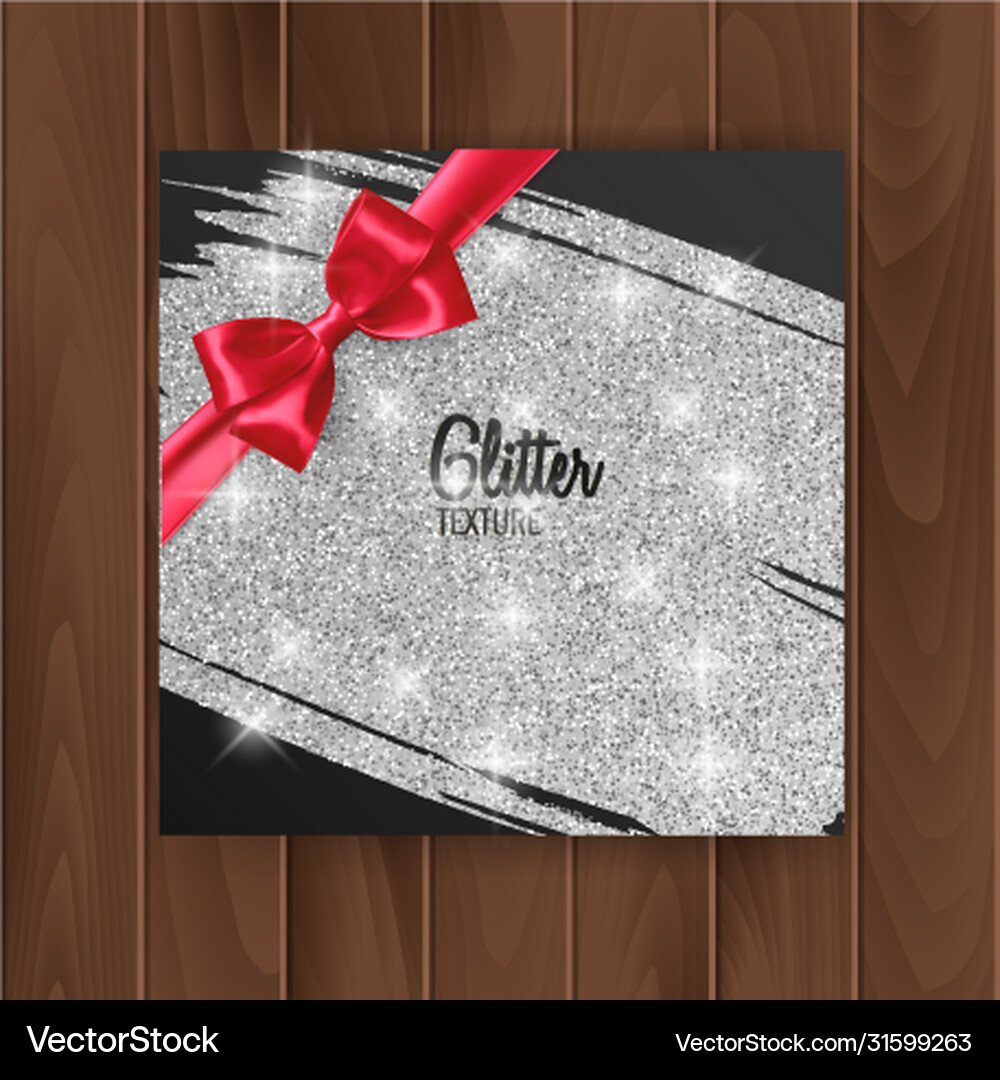 Greeting card cover with silver glittering Vector Image