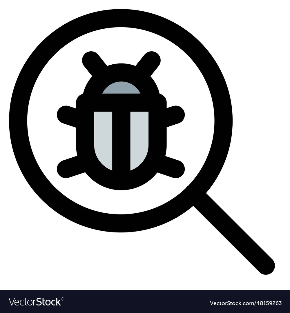 Identification of system bug in a computer Vector Image