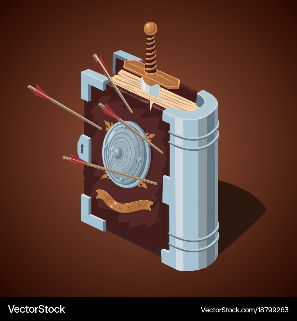 Magic battle book cartoon style game design Vector Image