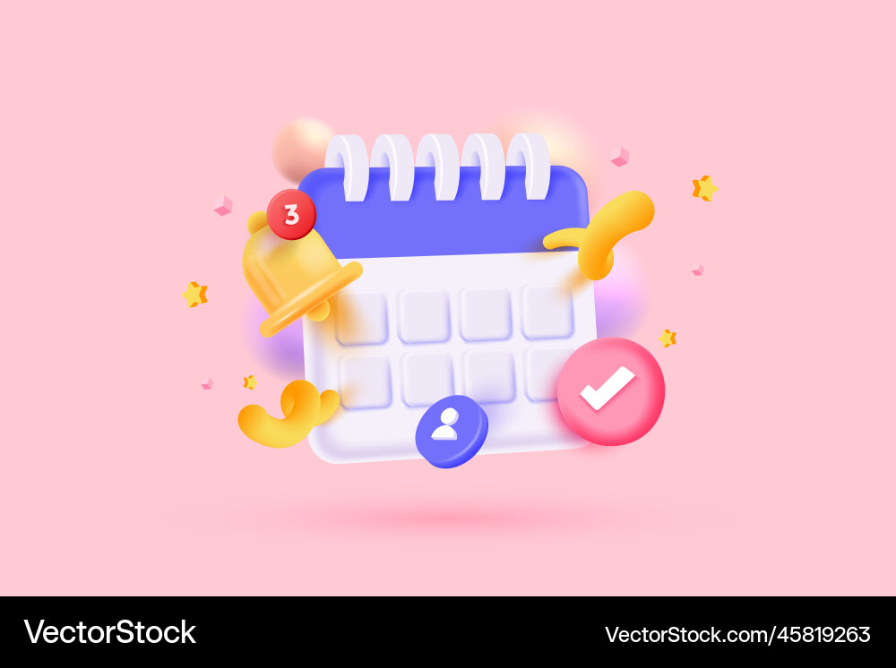Modern 3d of calendar concept Royalty Free Vector Image