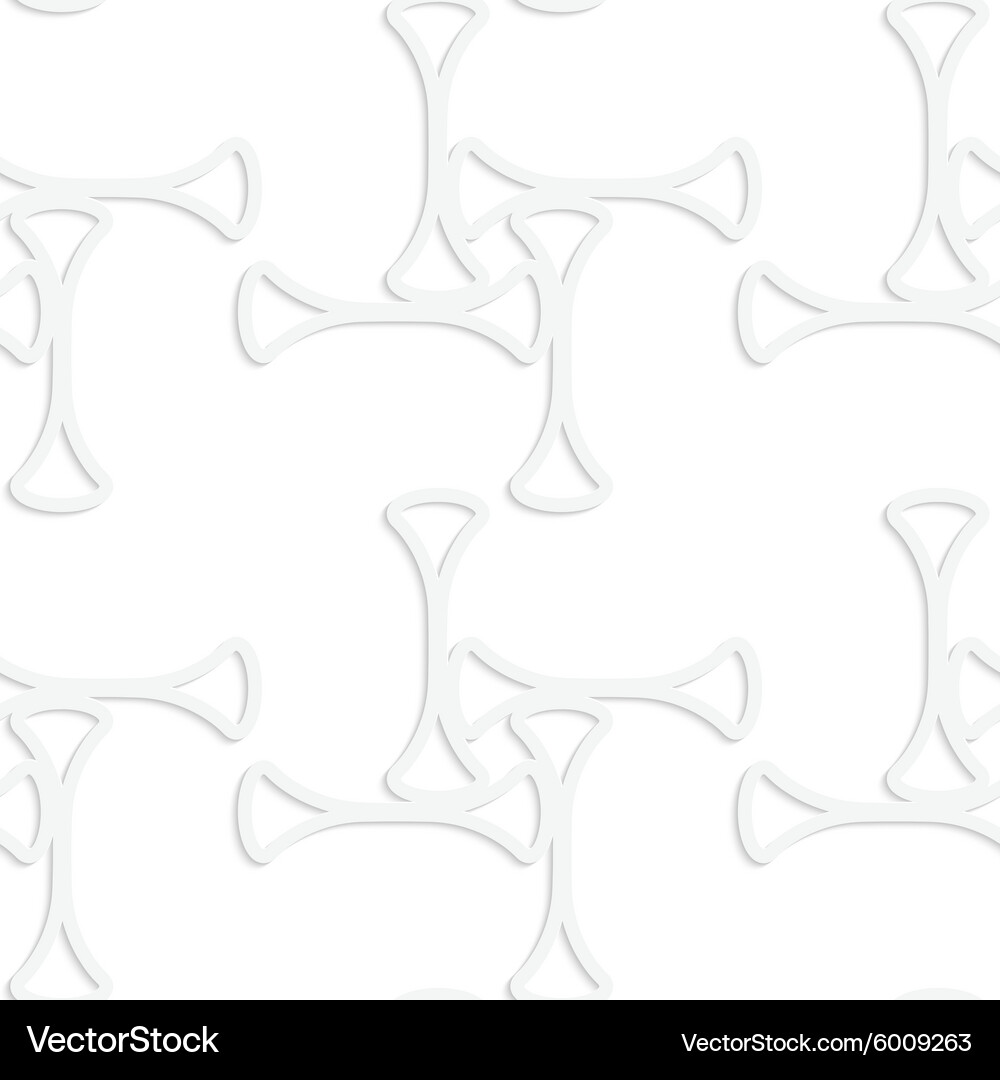 Paper white clubs forming cross Royalty Free Vector Image