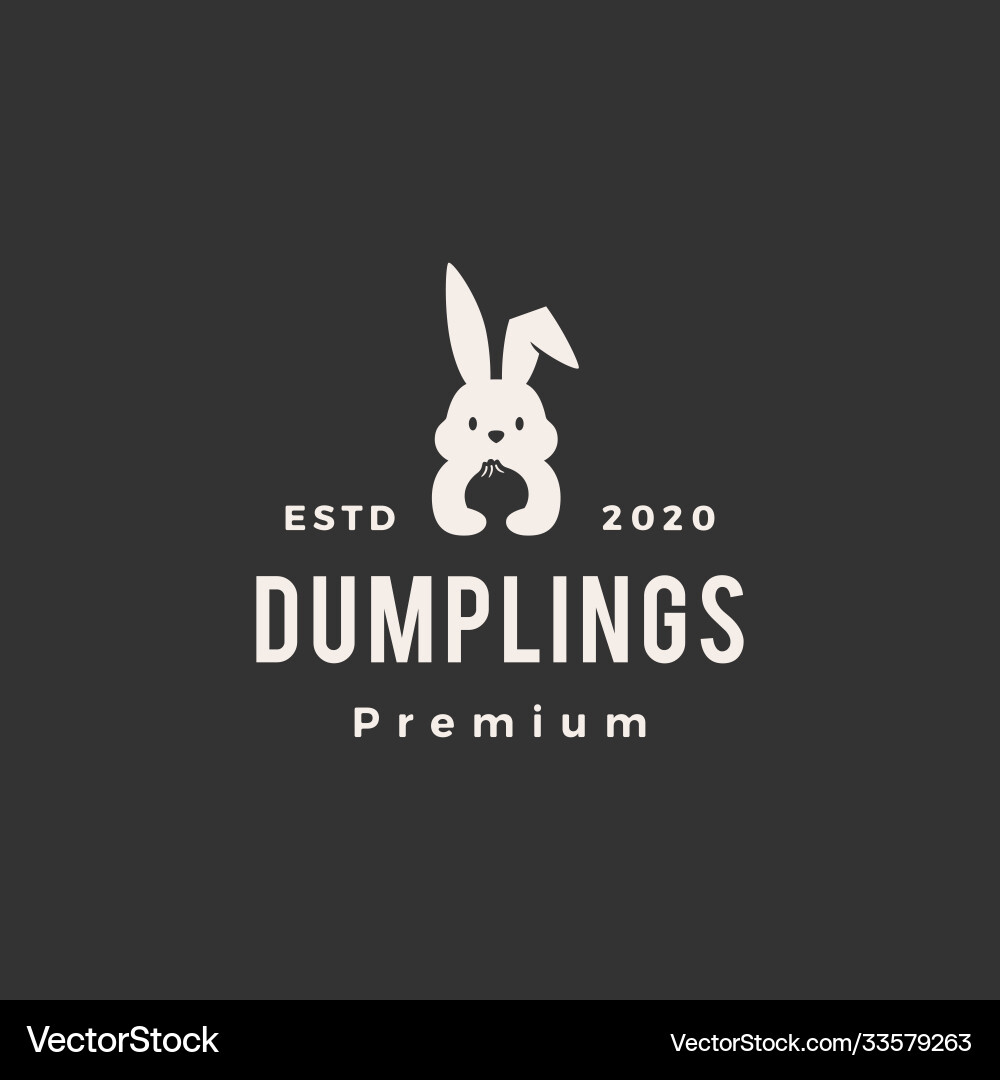 Rabbit bunny dumping hipster vintage logo icon Vector Image