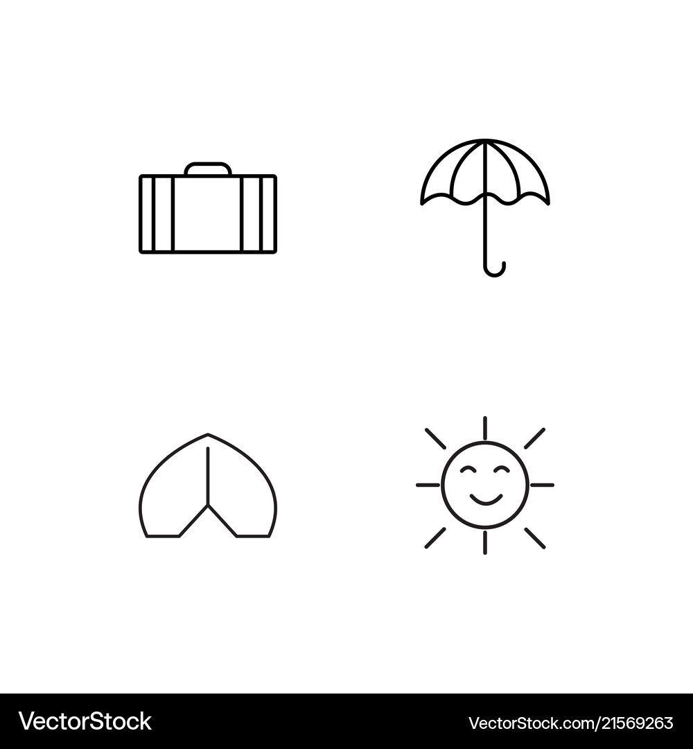 Summer linear icons set simple outline icons Vector Image