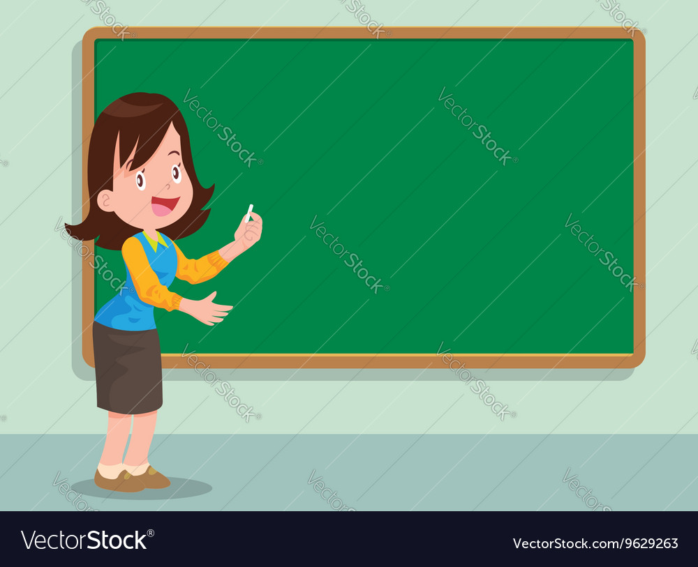 Teacher and board Royalty Free Vector Image - VectorStock