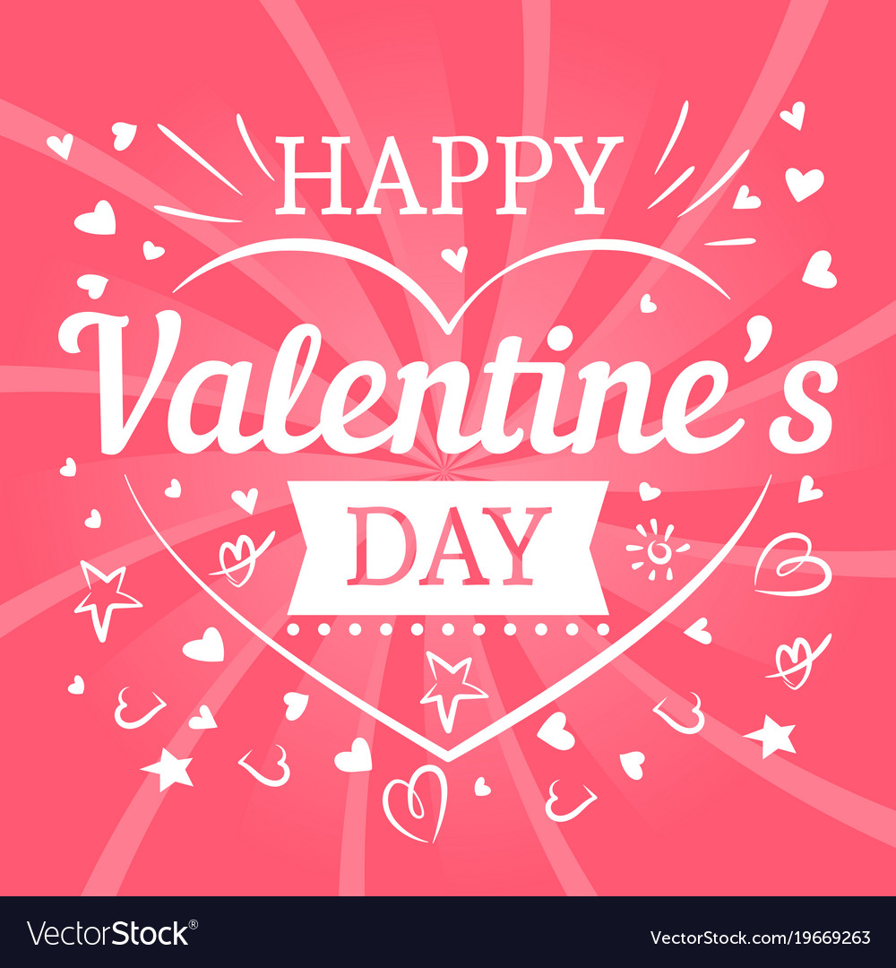 Valentines day pink postcard with hearts Vector Image