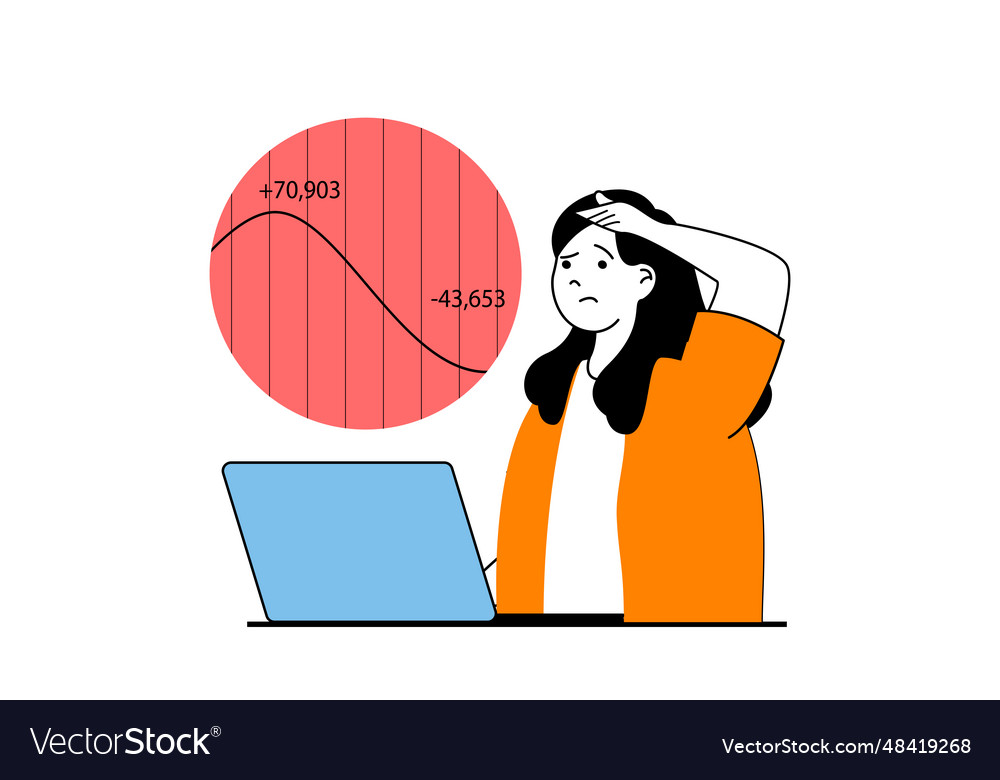 Crisis management concept with people scene Vector Image Crisis management concept with people scene Vector Image