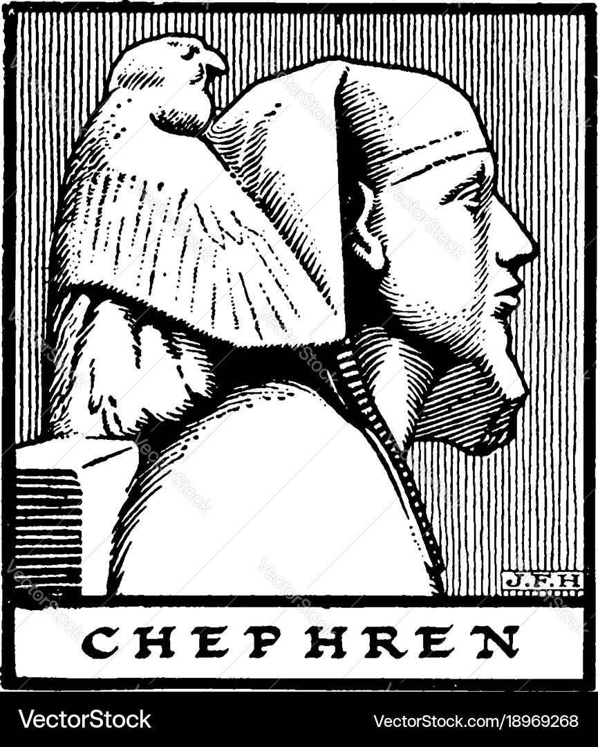 Egyptian pharaoh chephren vintage Royalty Free Vector Image