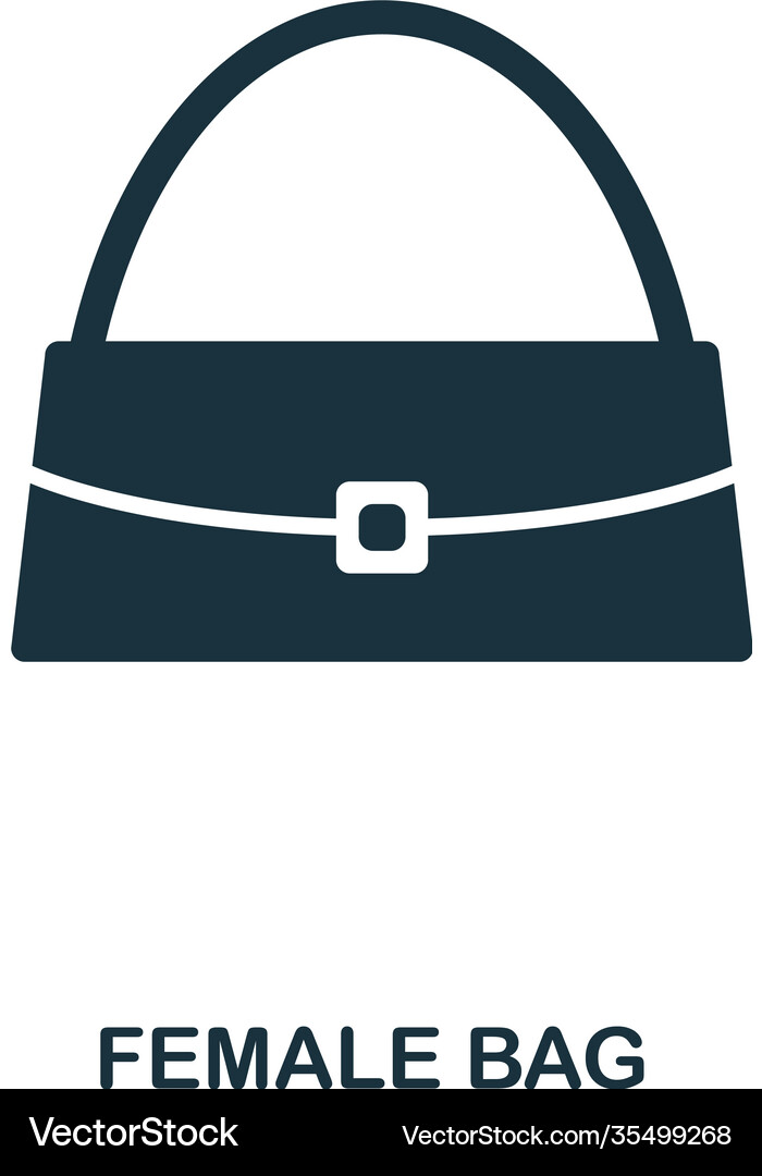 Female bag icon flat style icon design ui Vector Image