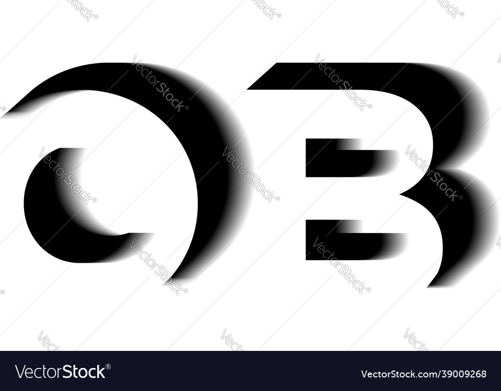 Ob monogram shadow shape style Royalty Free Vector Image