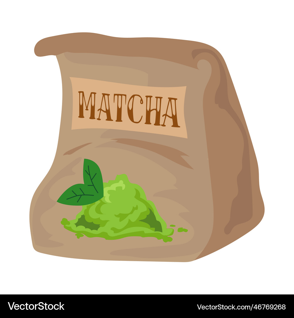 Paper bag of matcha Royalty Free Vector Image - VectorStock