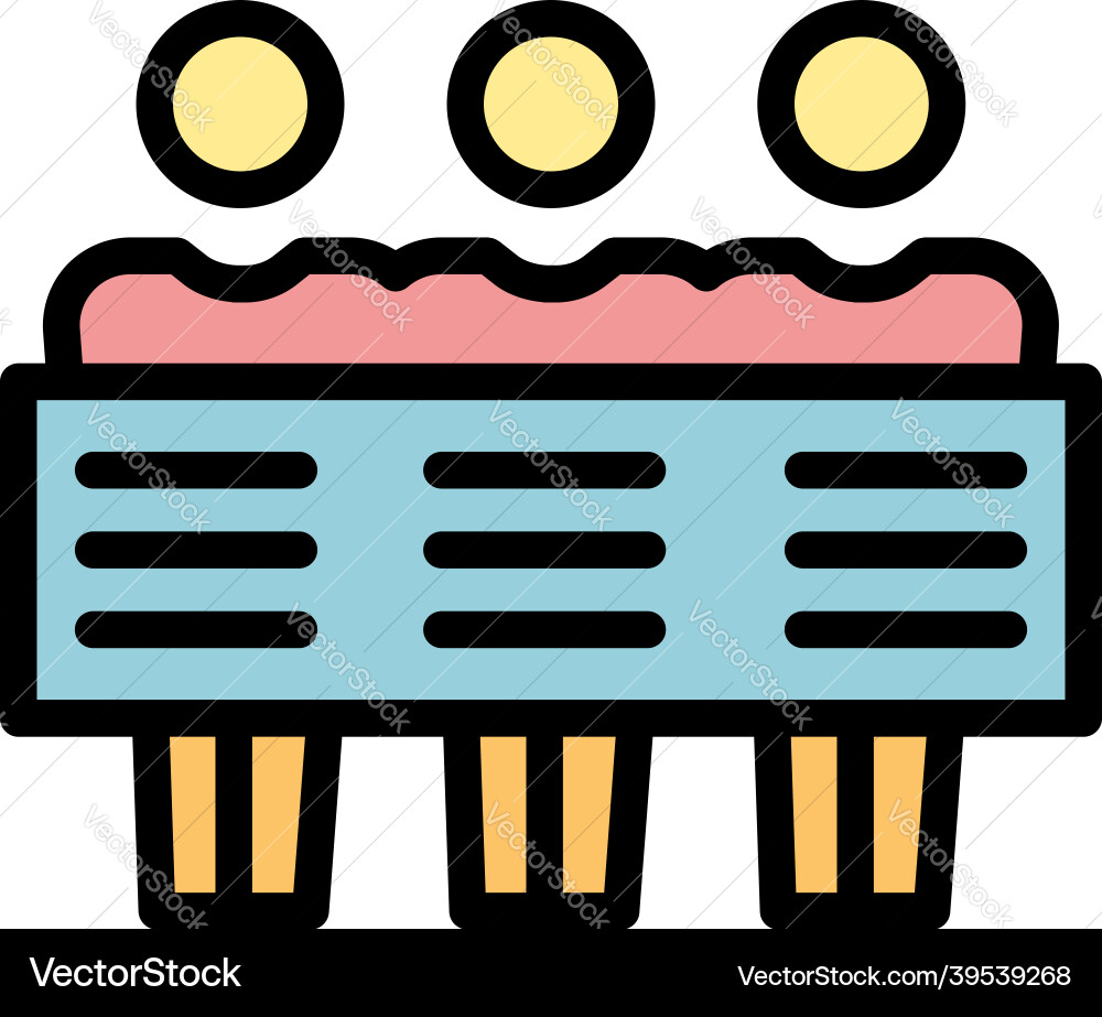 Protest people icon color outline Royalty Free Vector Image