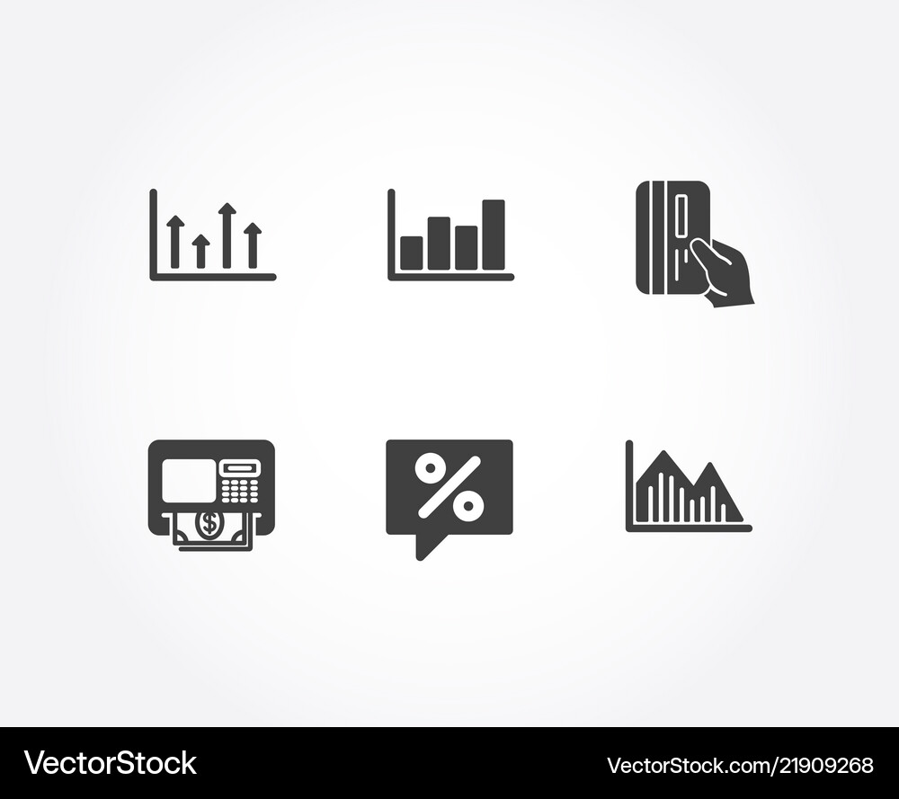 Report diagram upper arrows and payment card Vector Image