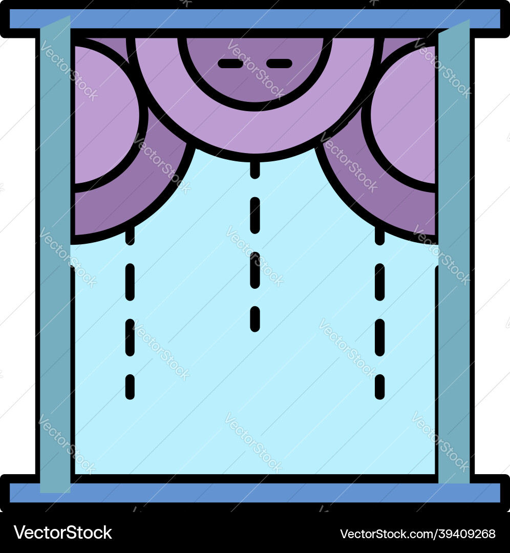 Room circle shade window icon color outline Vector Image