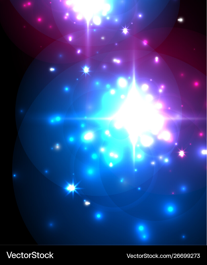 Abstract blue neon star background for celebration