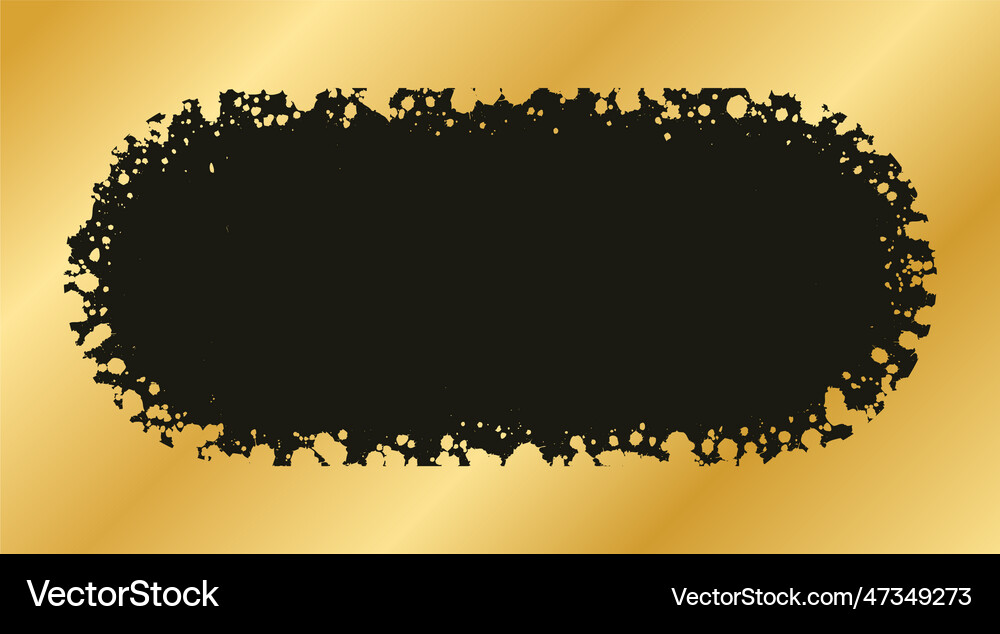 Abstract gold ink splatter frame golden foil Vector Image