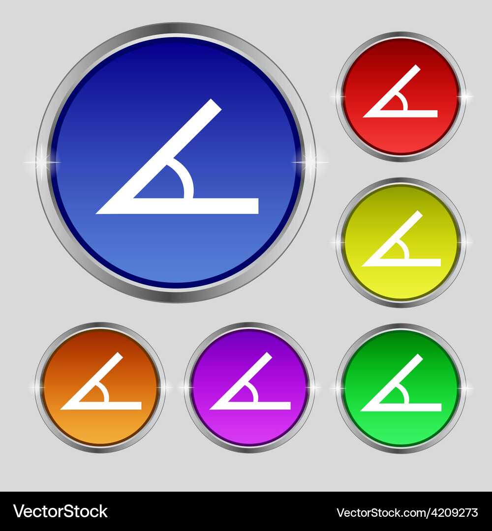 Angle 45 degrees icon sign round symbol on bright Vector Image