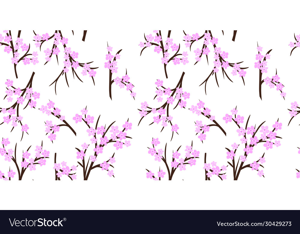 Cherry blossoms pattern Royalty Free Vector Image