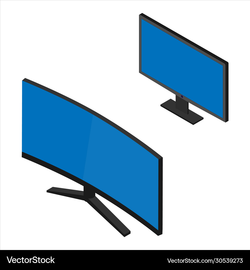 Computer monitor screen isolated on white Vector Image