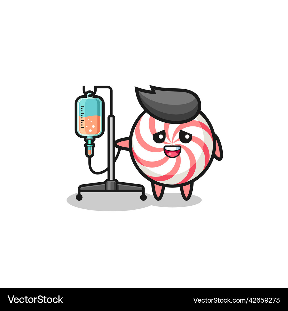 Cute swirl lollipop character standing Royalty Free Vector