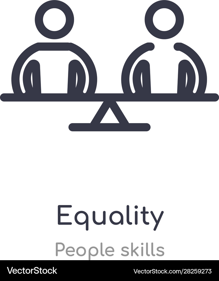 Equality outline icon isolated line from people Vector Image