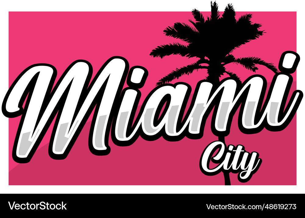 Miami city with beautiful view Royalty Free Vector Image