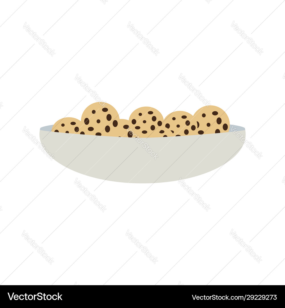 Plate cookies in flat style homemade biscuits Vector Image