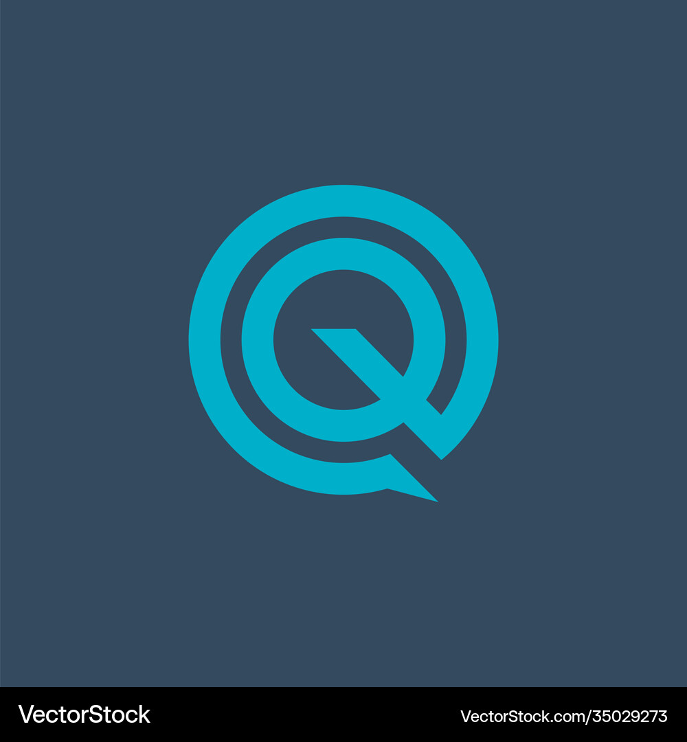 Q logo abstract simple minimalist design modern Vector Image