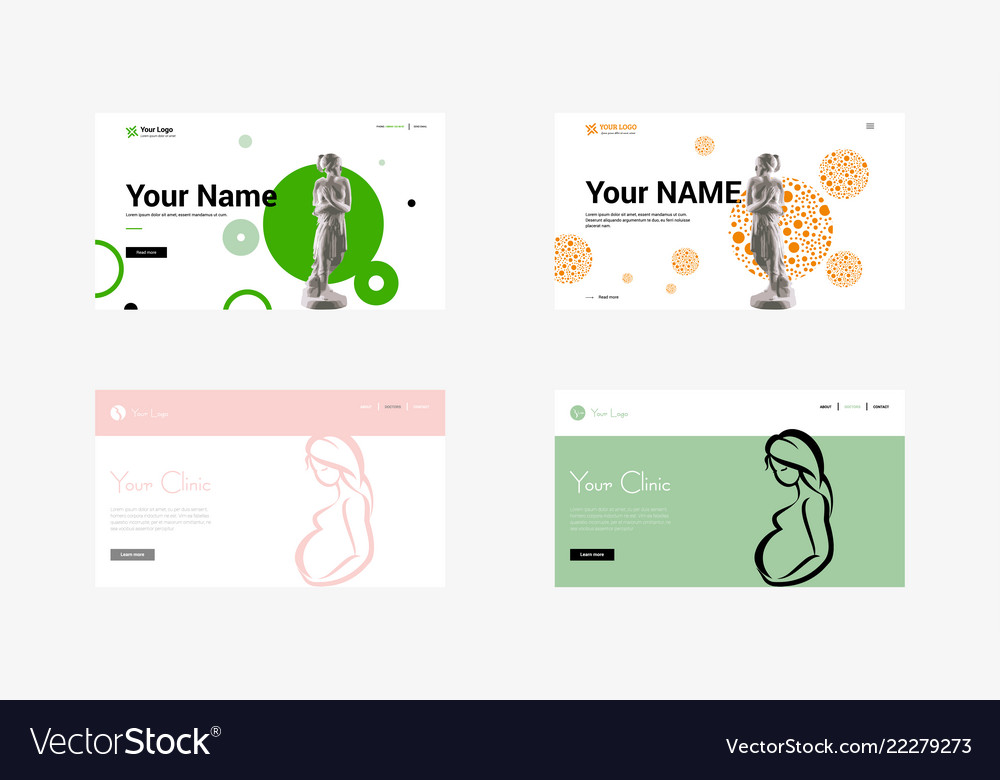 Set creative website template designs Royalty Free Vector