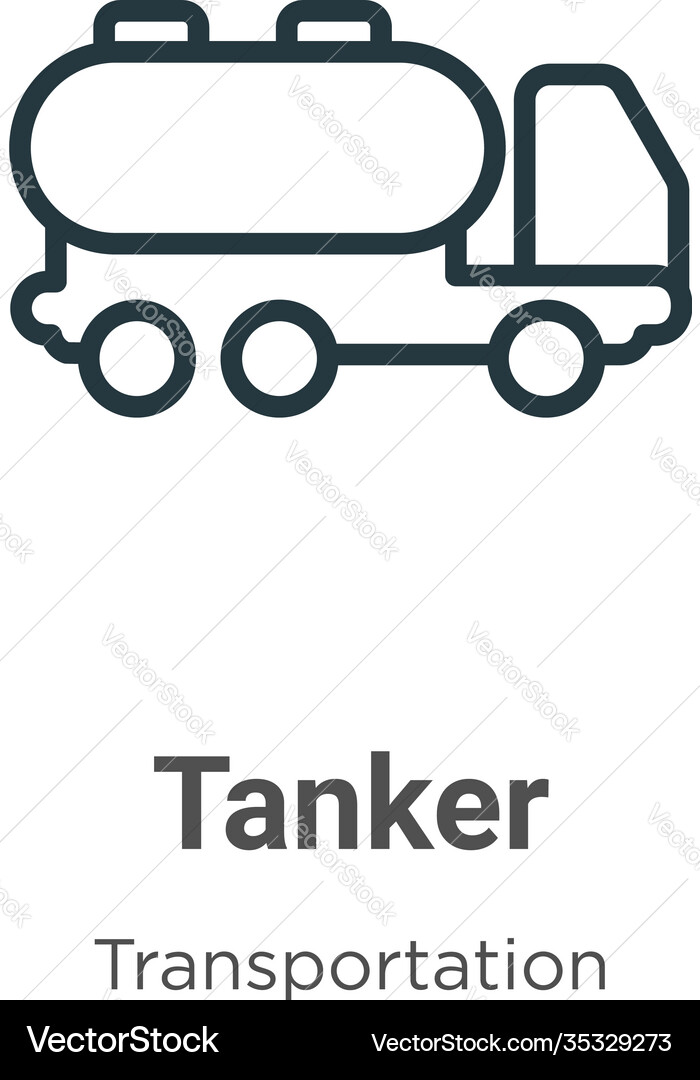 Tanker outline icon thin line black icon Vector Image