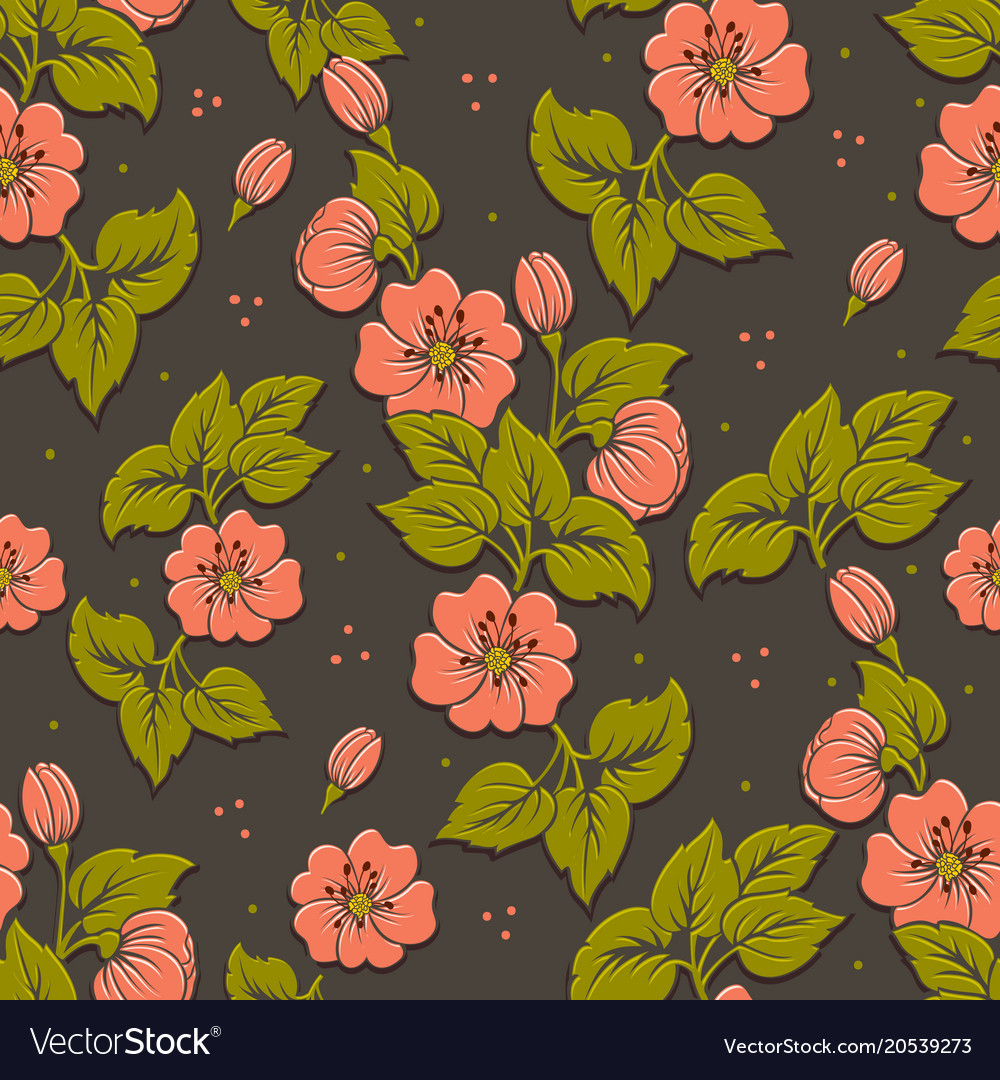 Volumetric flower seamless pattern element Vector Image Volumetric flower seamless pattern element Vector Image
