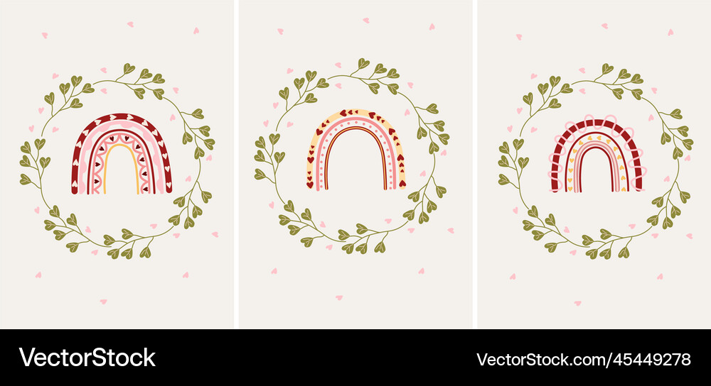 A beautiful postcard with bohemian rainbow Vector Image